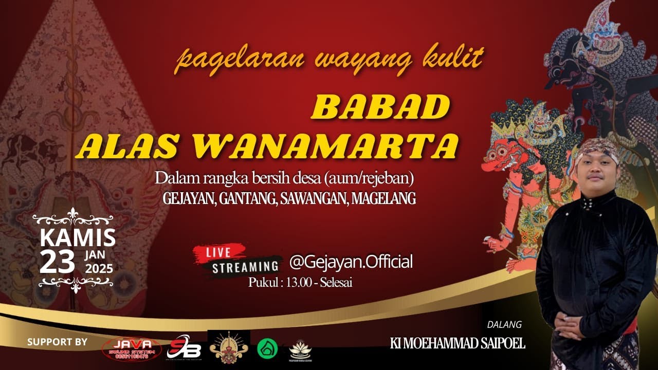 🔴 PEMENTASAN WAYANG KULIT LAKON "BABAD ALAS WANAMARTA" DALAM RANGKA ...