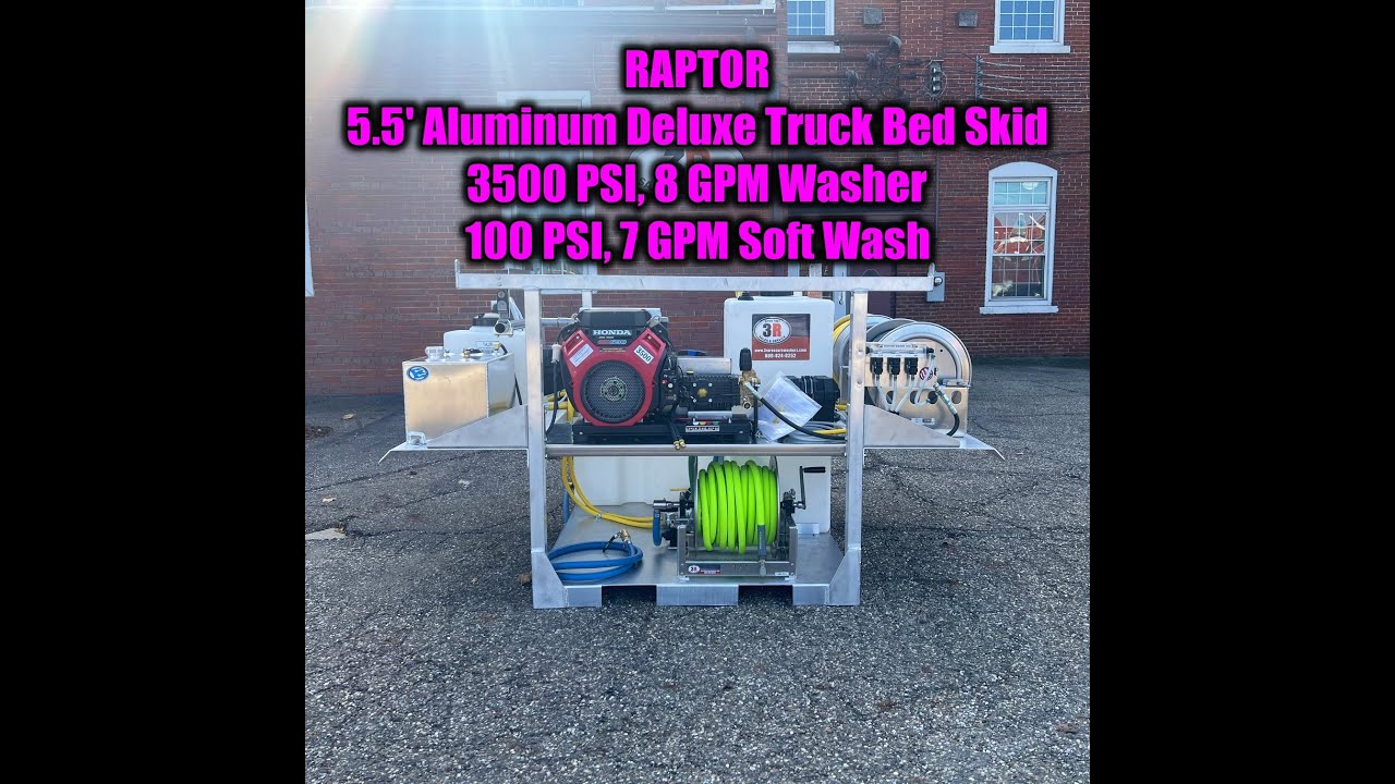 RAPTOR: In Stock Mobile Wash Truck Skid - 3500 PSI, 8 GPM Washer & 100 ...