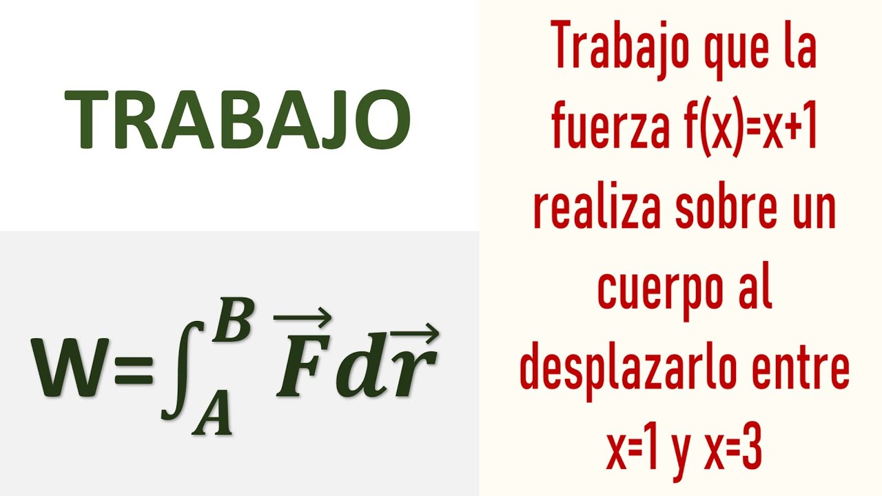 HALLA EL TRABAJO DE UNA FUERZA VARIABLE - YouTube