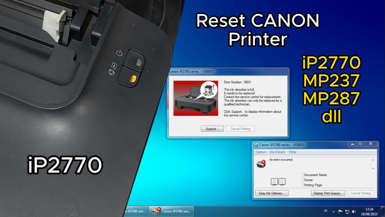 Cara Reset Canon iP2770, MP237, MP287 dengan Service Tool v3400, Canon ...