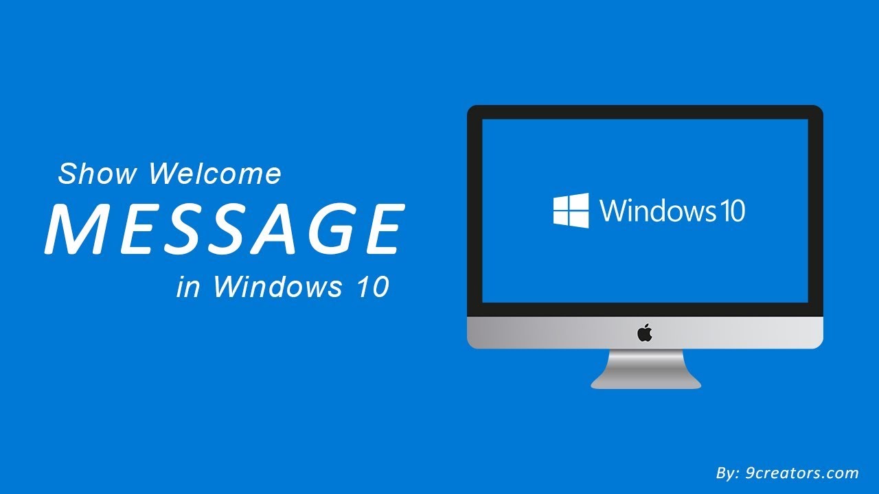 How to add Welcome Message on Windows Screen | Windows Tips | CB9 - YouTube