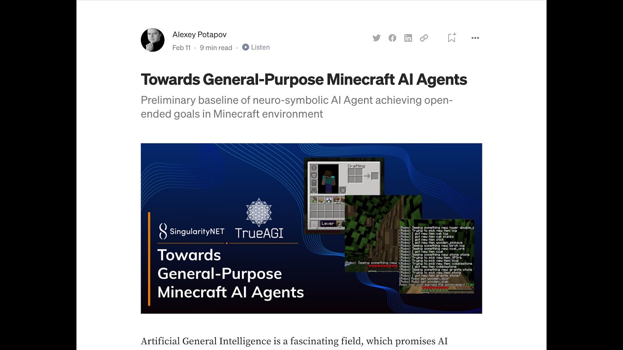 AGI Beginner's Breakdown of "Towards General-Purpose Minecraft AI Agents" - YouTube