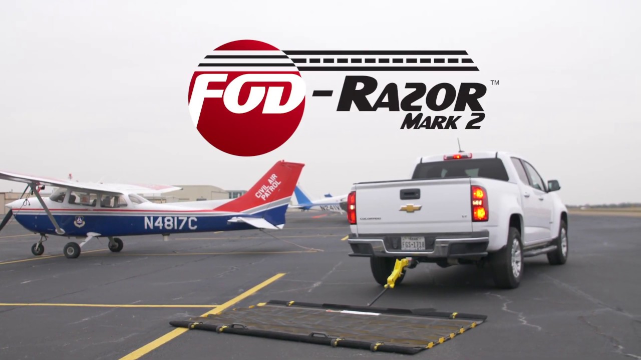 FOD-Razor® Mark 2 Airport Runway Sweeper - YouTube