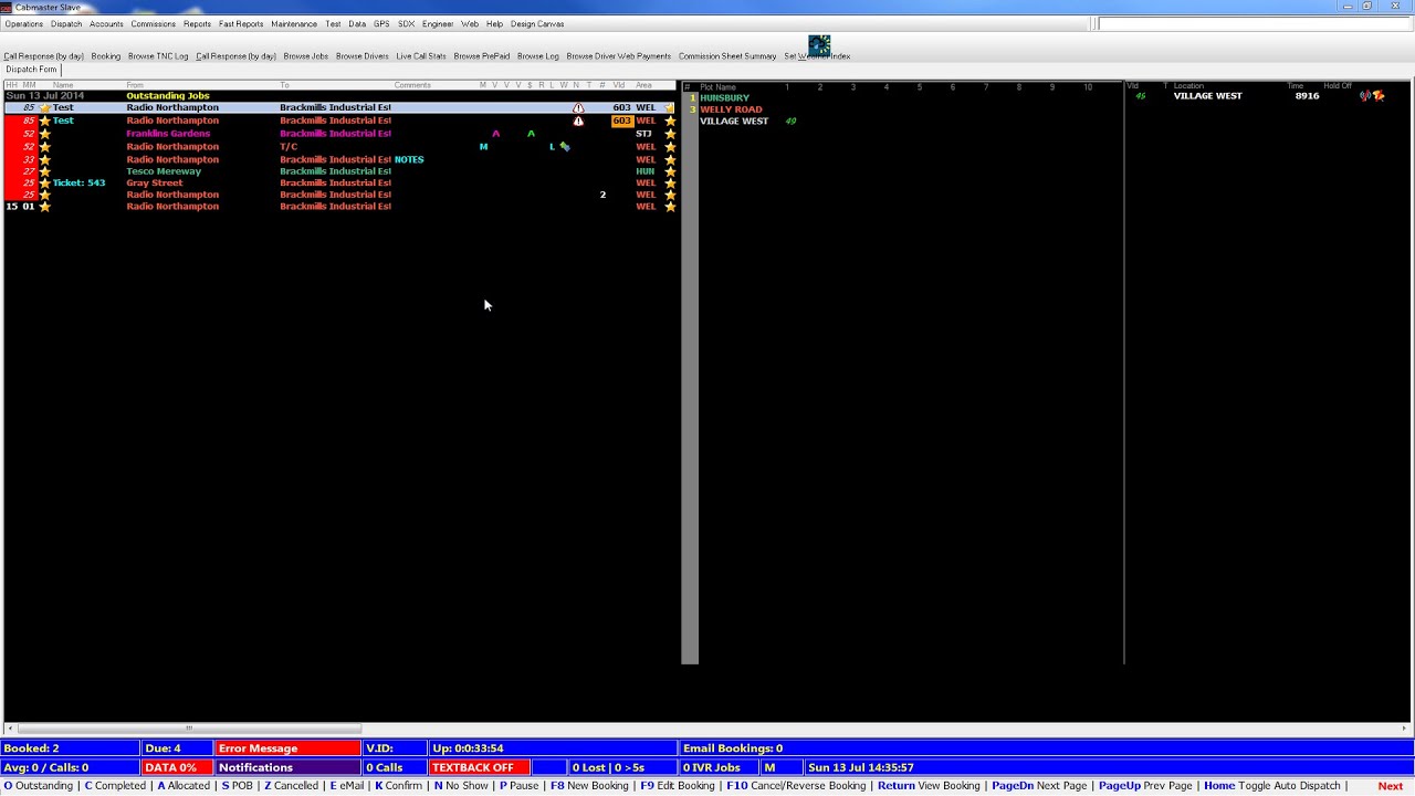 Cabmaster X2 Getting Started: Using hot keys on the Dispatch Screen - YouTube