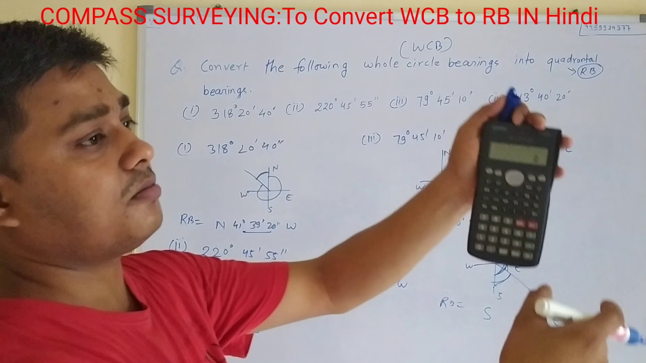 Easiest way to Convert WCB to RB where angle represent degree, minutes ...