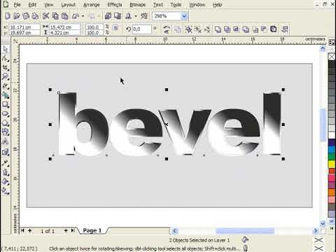 Belajar Corel Draw Part 27 - Bevel - YouTube