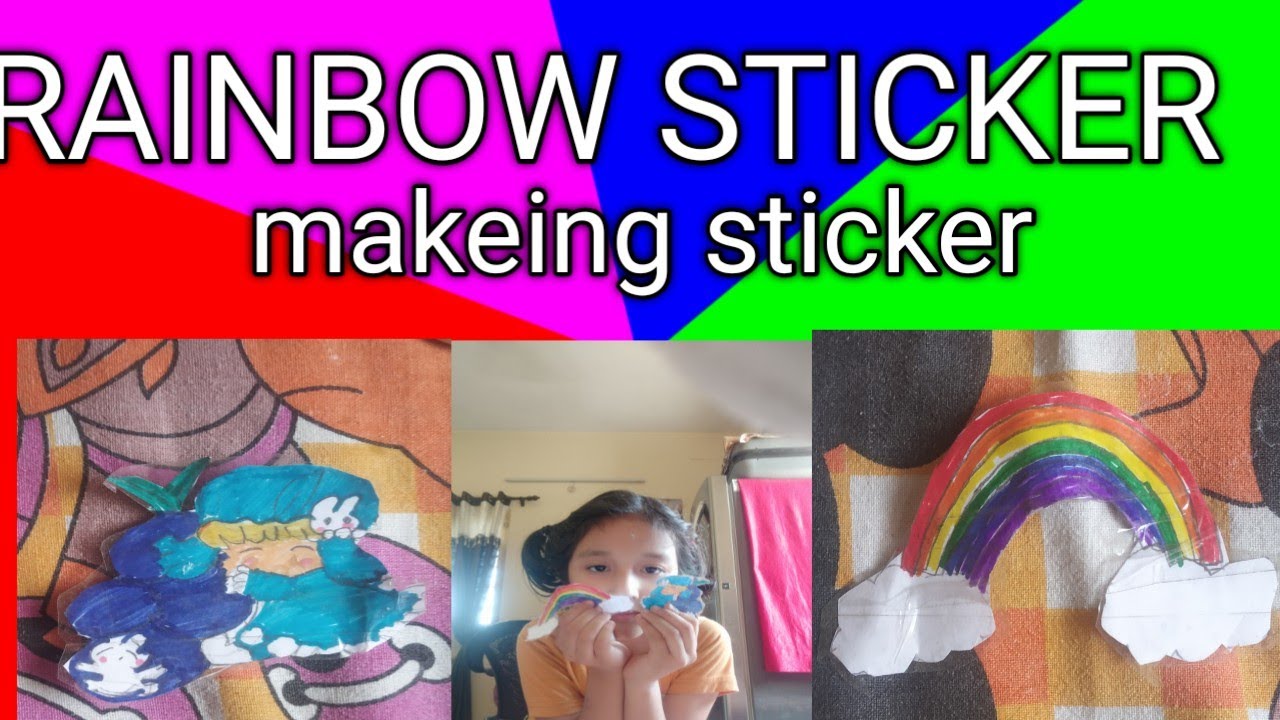 How to make sticker || Rainbow sticker|| Drawing || Vaishnavi Rawat ...