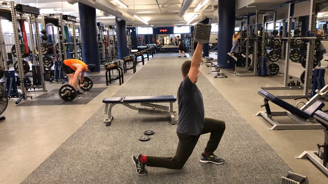 Db SA Lunge Half Kneeling Press - YouTube