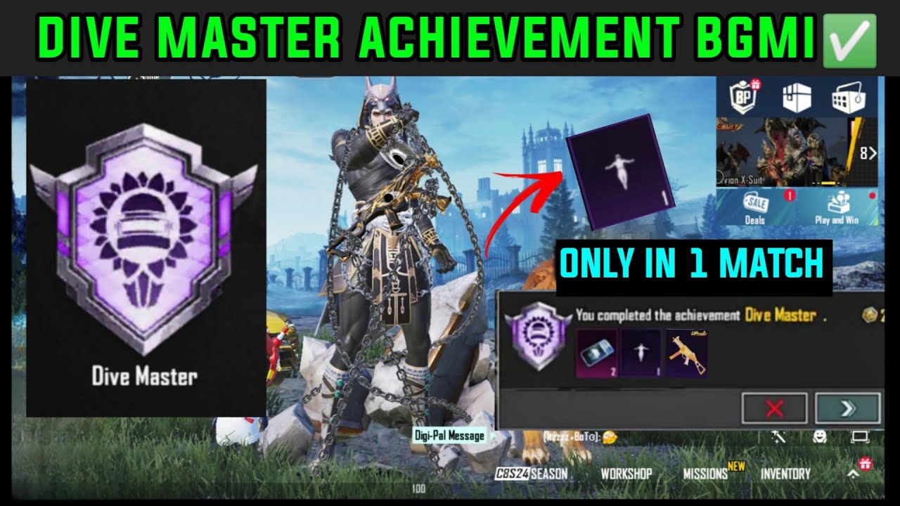 HOW TO COMPLETE DIVE MASTER ACHIEVEMENT IN BGMI 🔴 CONQUERED THE ...