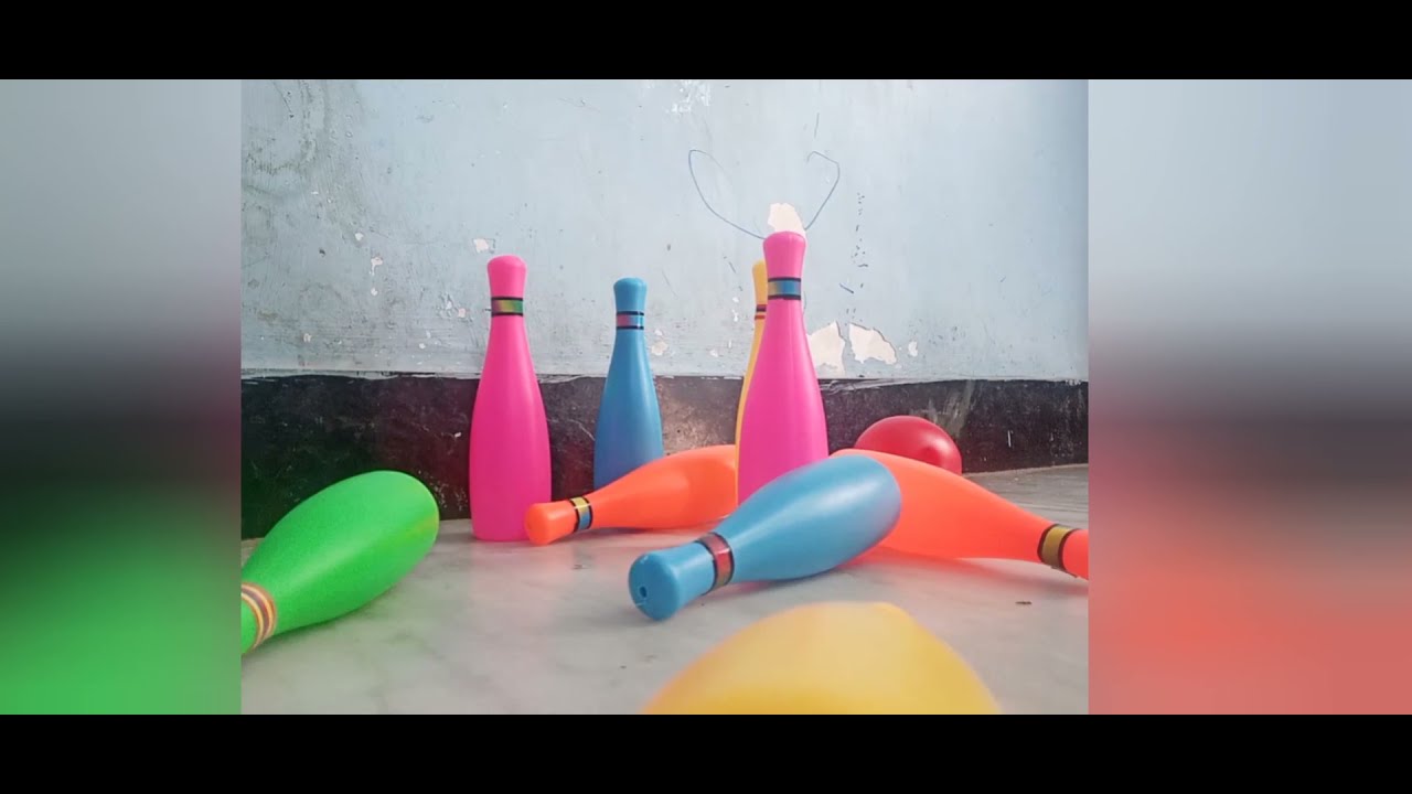 snow bowling game || Kids playing - YouTube