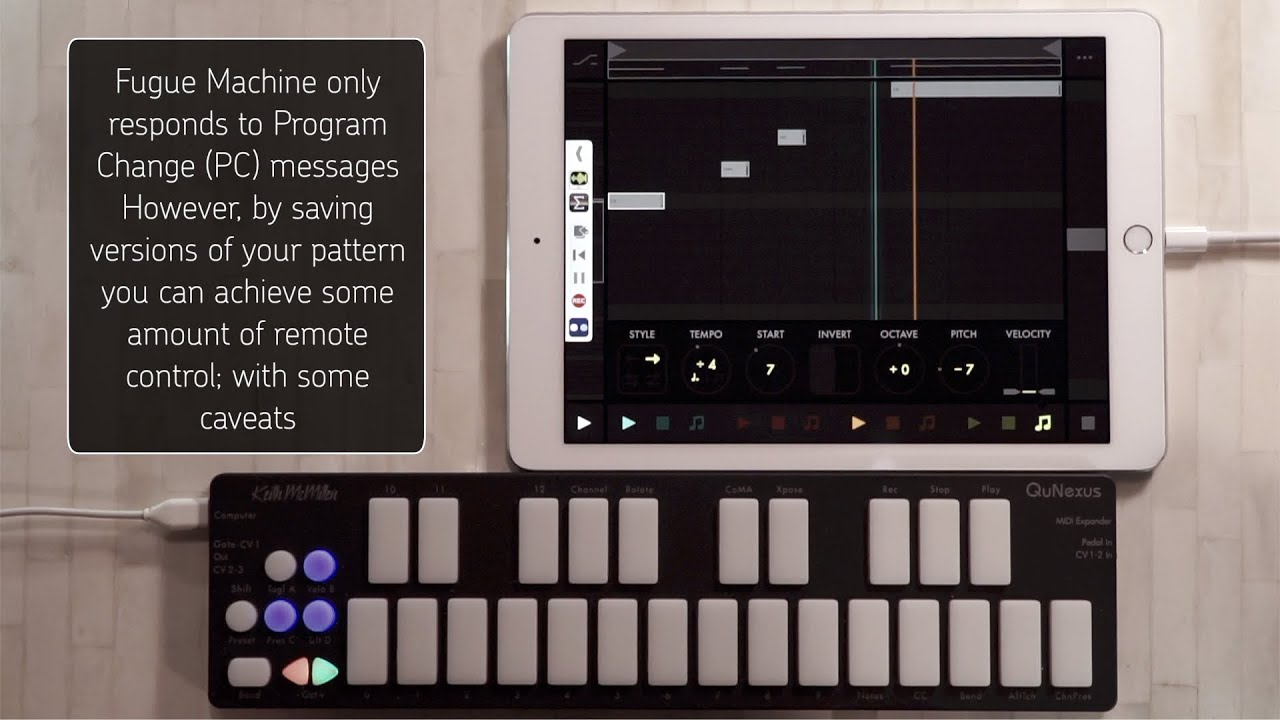 Musical performance demo of Fugue Machine MIDI Note to Program Change ...