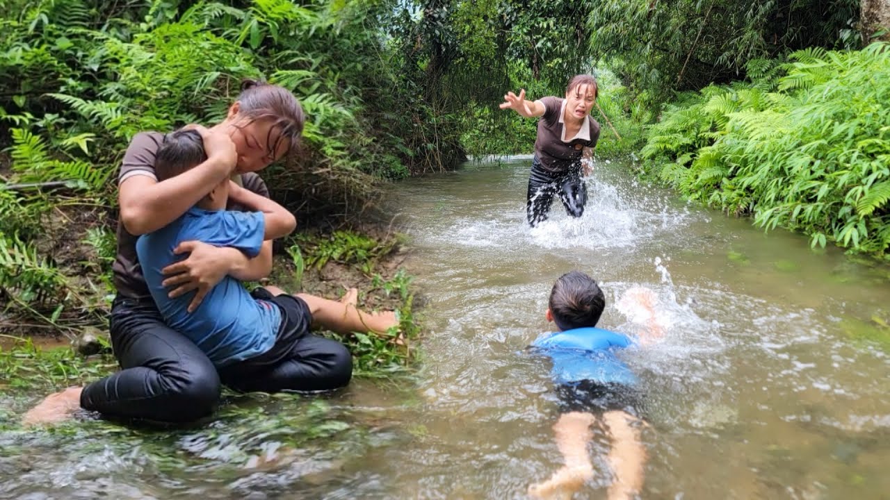 The boy unfortunately slipped and fell into the flood water and was ...