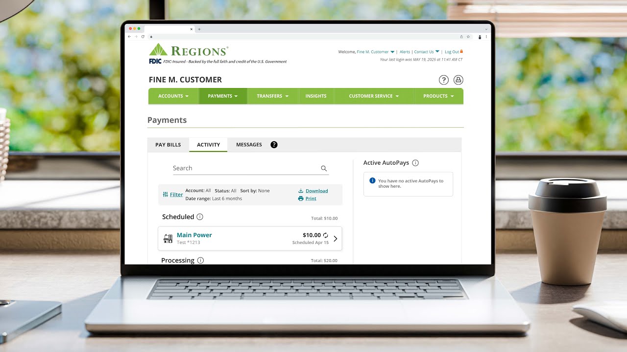 Viewing Payment Activity in Online Bill Pay | Regions Bank - YouTube