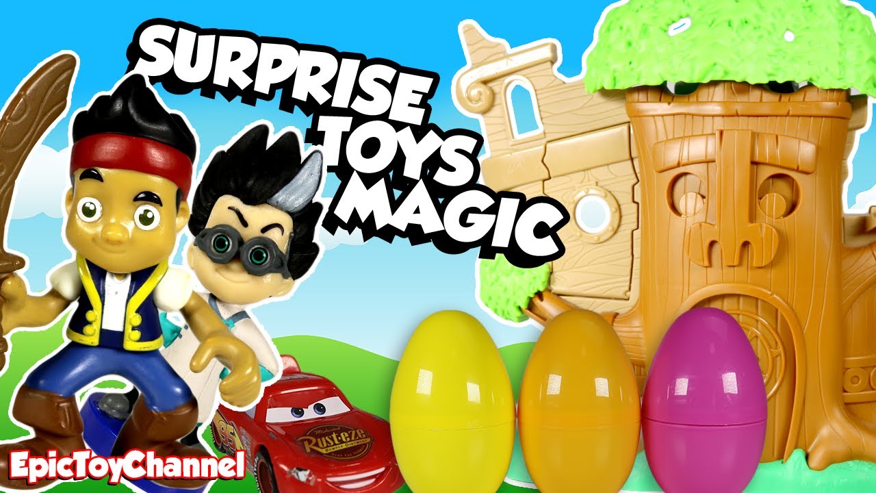 SURPRISE TOYS MAGIC Jake and the Neverland Pirates Surprise Eggs Blaze ...