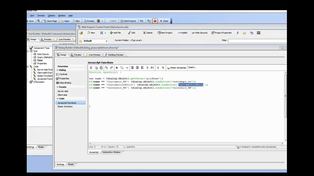 V11 Using Action Javascript When Writing Javascript Code - YouTube