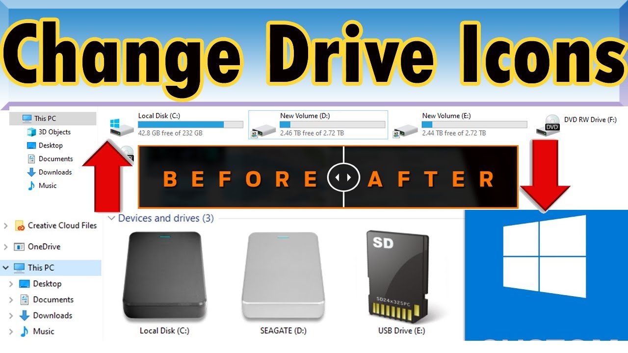 How to Add Custom Drive Icons | How to Change System Drive Icons in ...