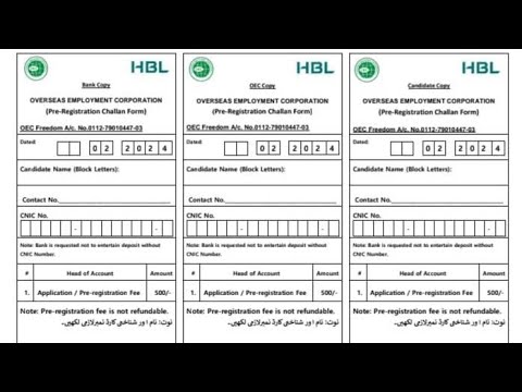 South Korea jobs challan form - YouTube