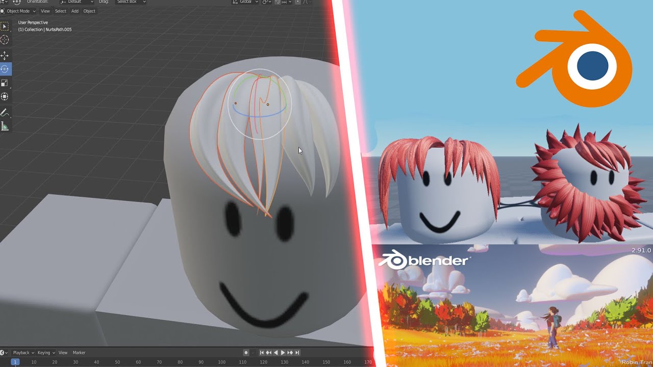 How to Make Hair For UGC Items Tutorial | Blender 2.91.0 - YouTube