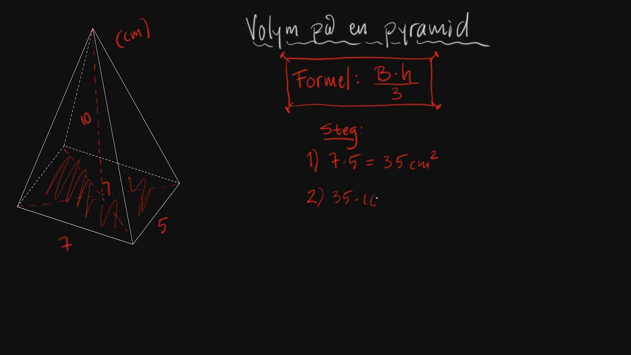 Volym pyramid - Geometri - Åk 9 (ny) - YouTube