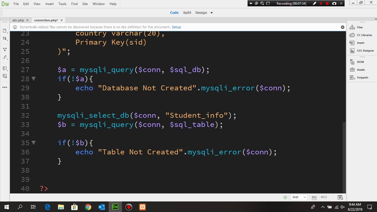 Php Lecture 8 Insert Record Require Include Requireonce Youtube