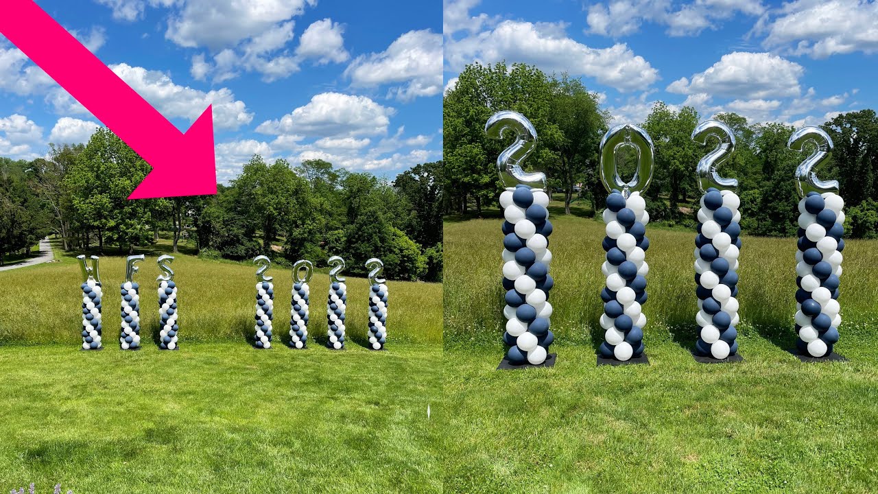 Outdoor Balloon Columns Tutorial | 2022 Graduation Set Up | How to ...