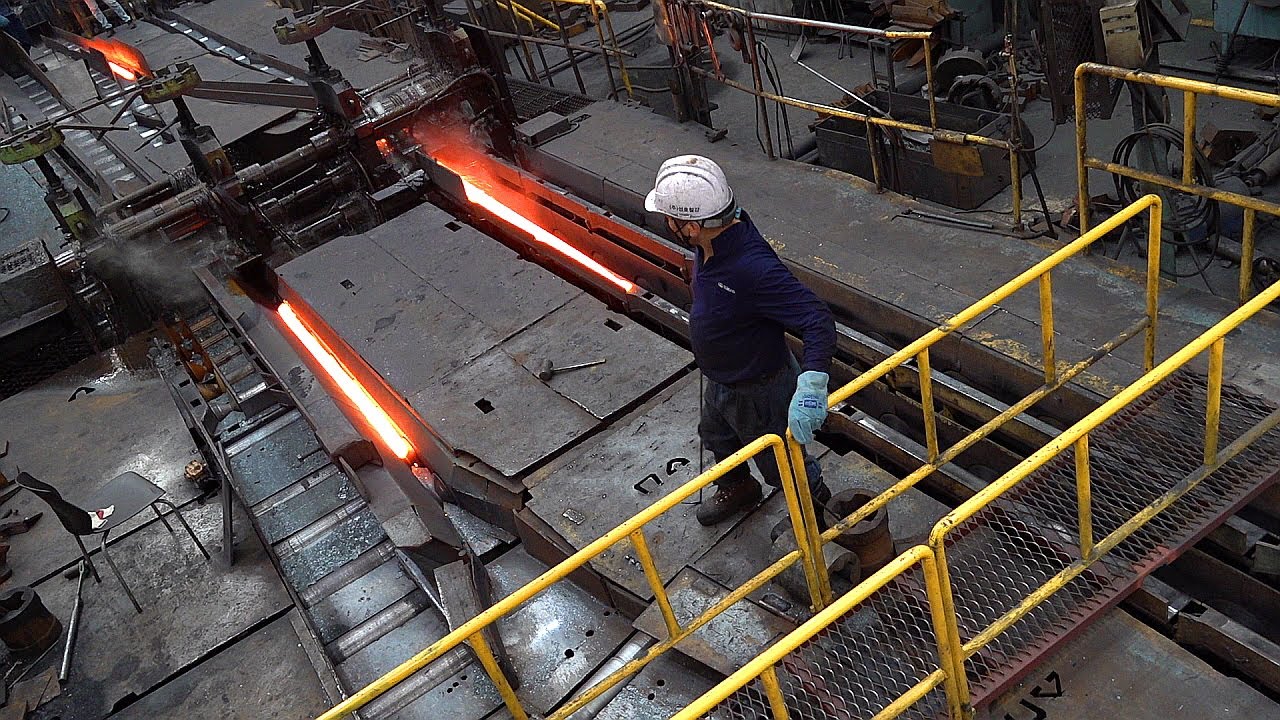 It's amazing to see! process of mass production of rebar. Korean Steel ...