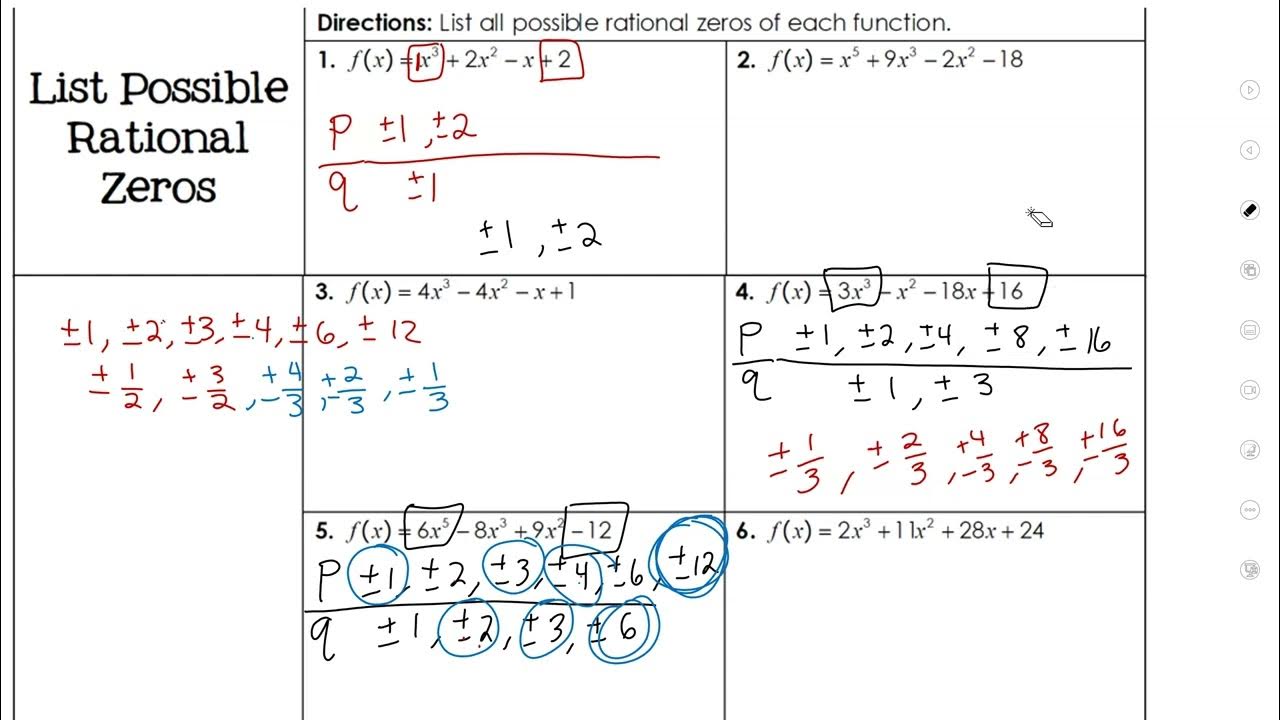 Finding Rational Zeros and Descartes' Rule - YouTube