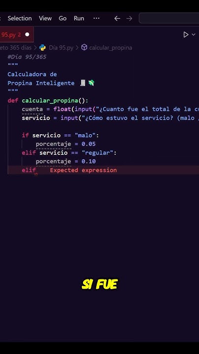 Día 95 de 365: Hoy, Calculadora de propina inteligente en #python # ...