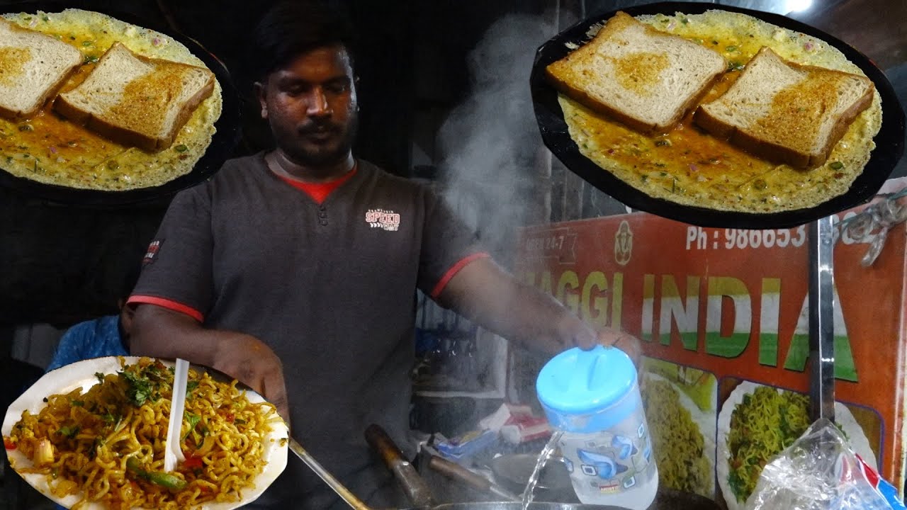2 minute maggi | bread omelette | egg noodles | reddy street food ...