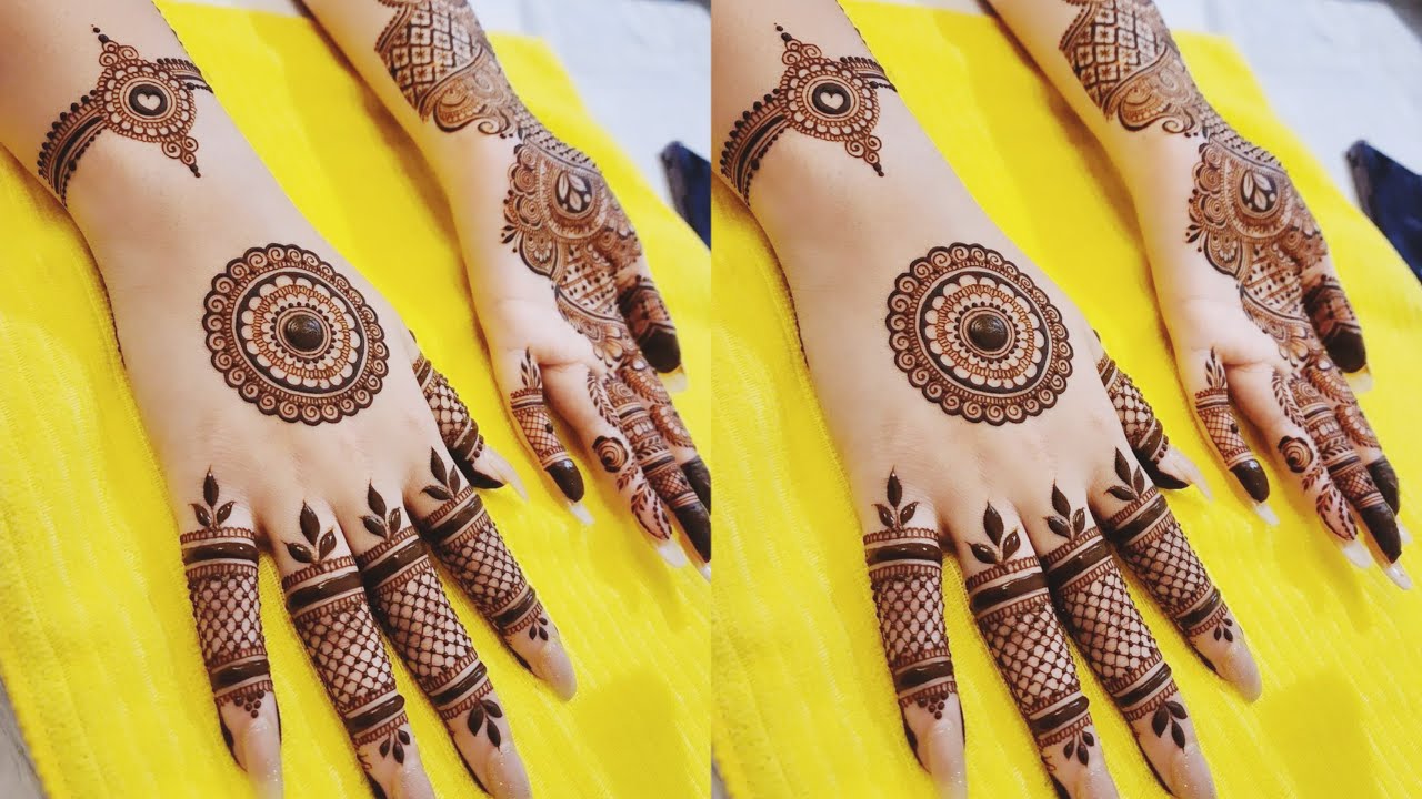 Gol tikki mehndi design || tikki mehndi designs for back hand || tikki ...