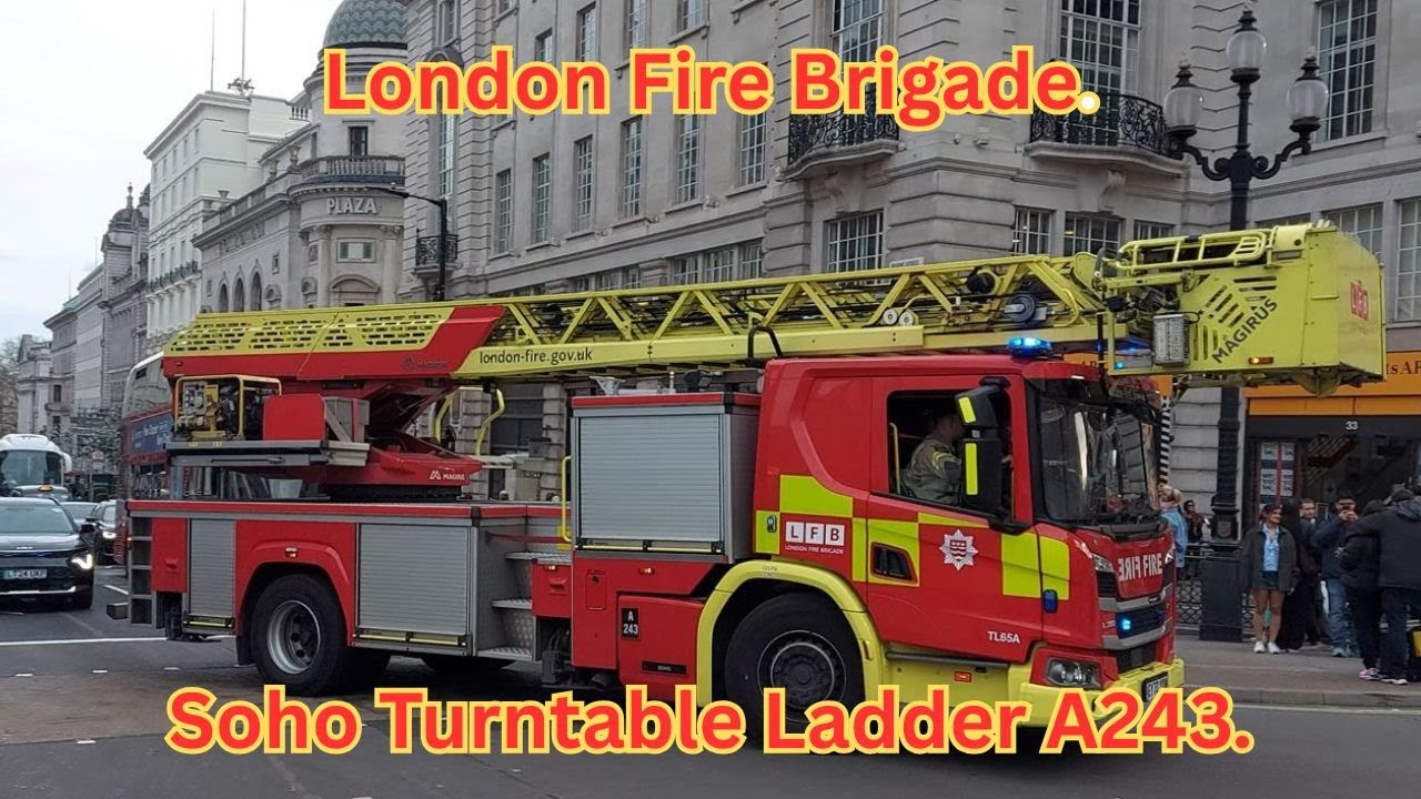 [London Fire Brigade] Soho Fire Station's Turntable Ladder; A243 around ...