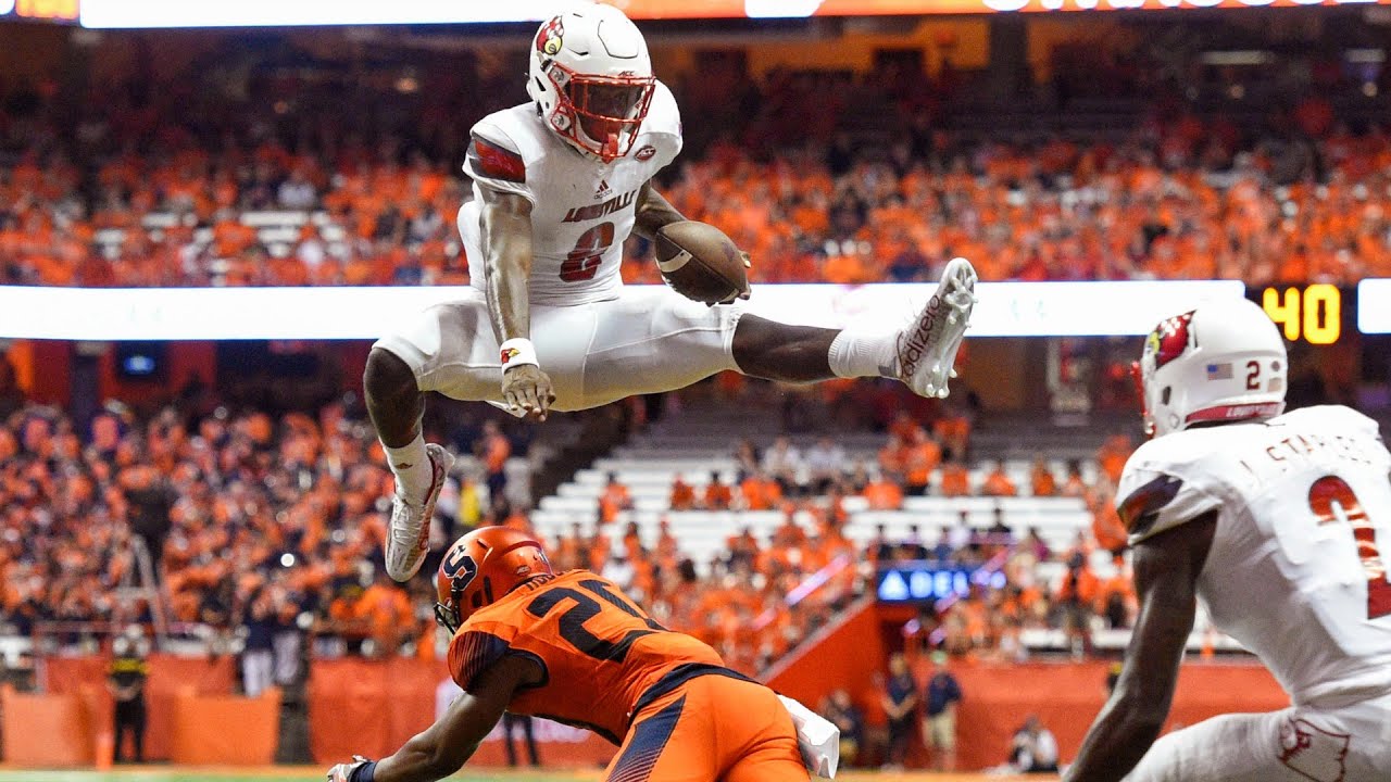 Lamar Jackson Leaps Over Syracuse For Touchdown | CampusInsiders - YouTube