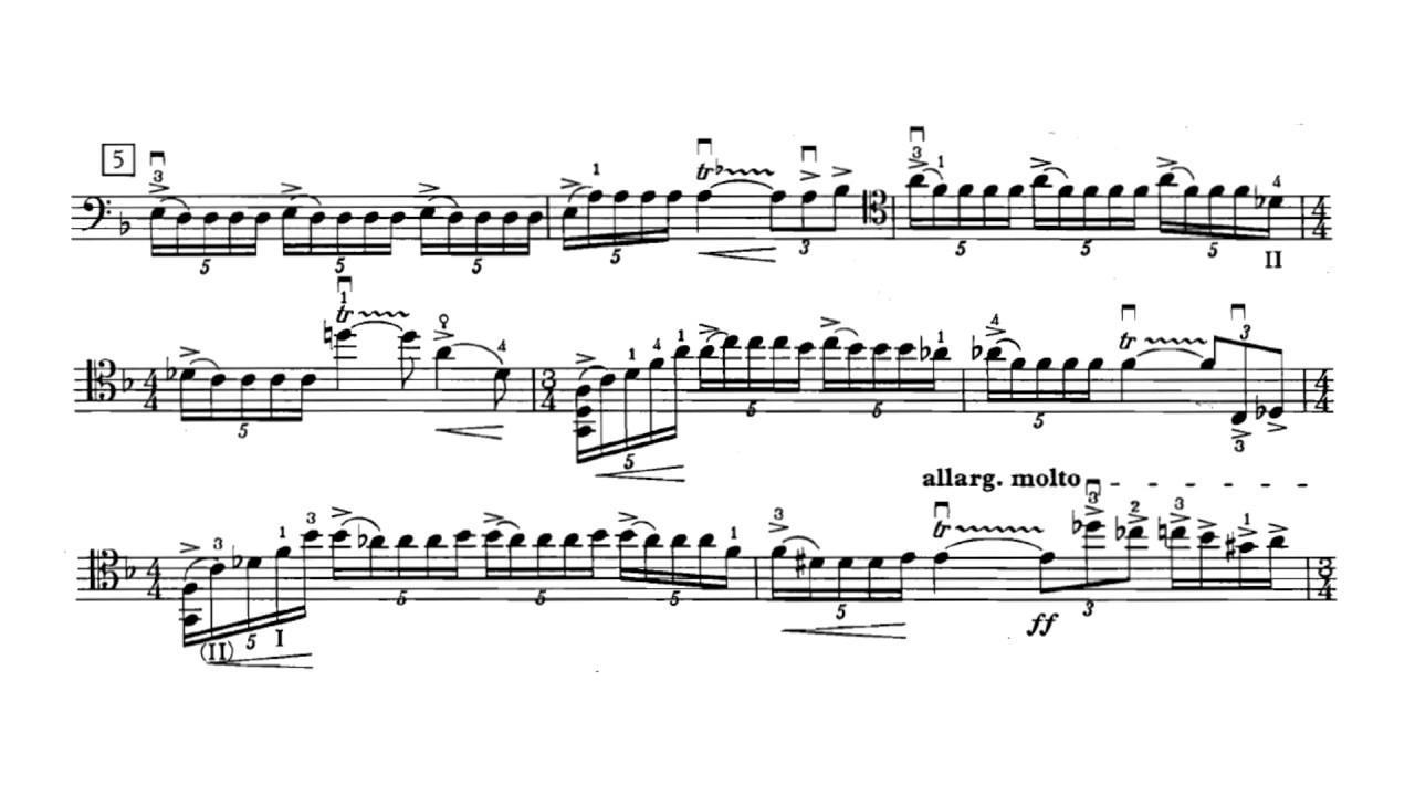 Walton - Passacaglia (1982) for solo cello [w/ score] - YouTube