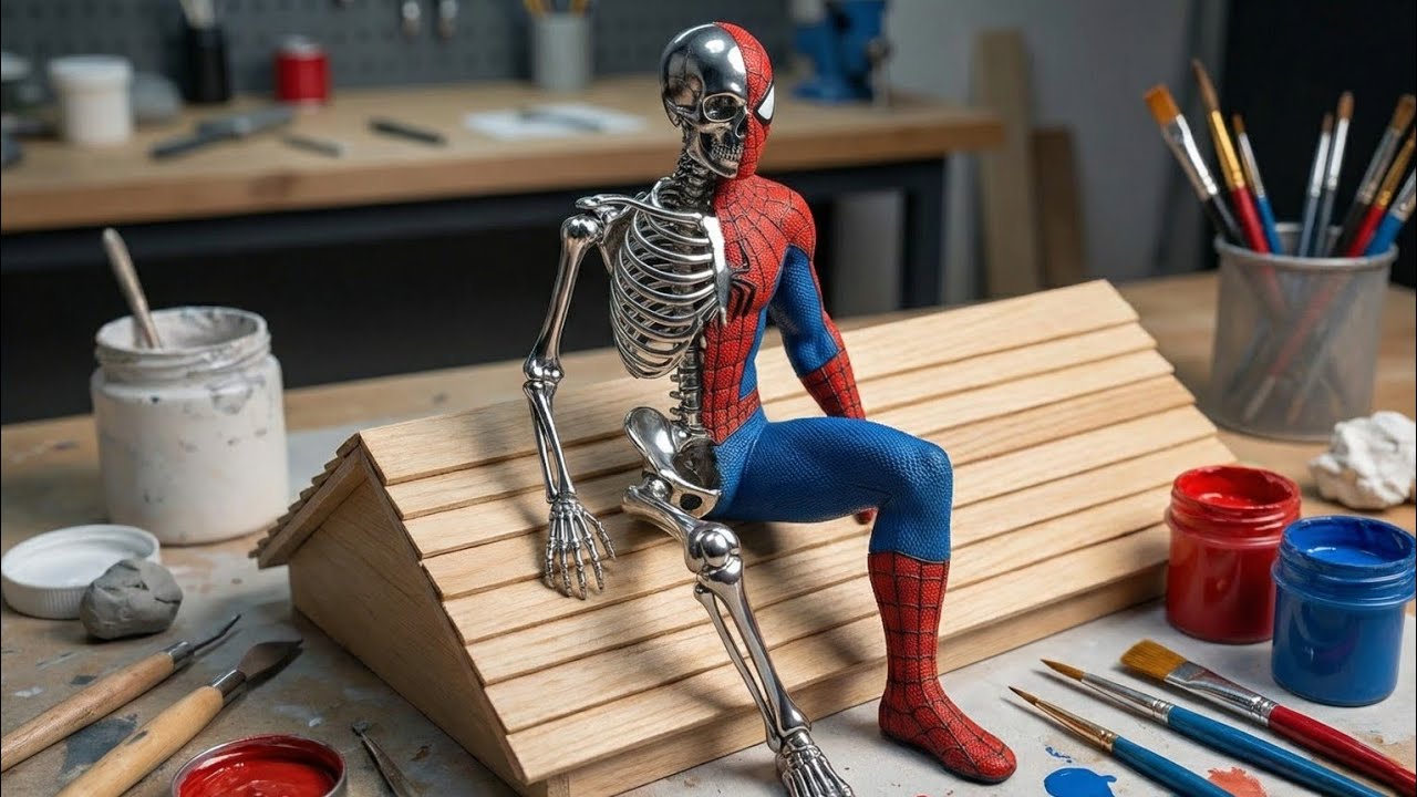 ☝️Transforming a Metal Skeleton into Spider-Man 🕷️ Full Process ...