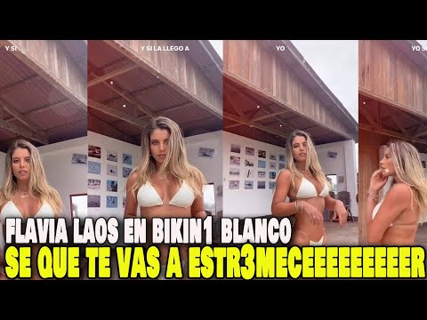 FLAVIA LAOS LUCE CUERP4ZO EN DIM1NUTO B1KINI BLANCO INSTAGRAM STORY