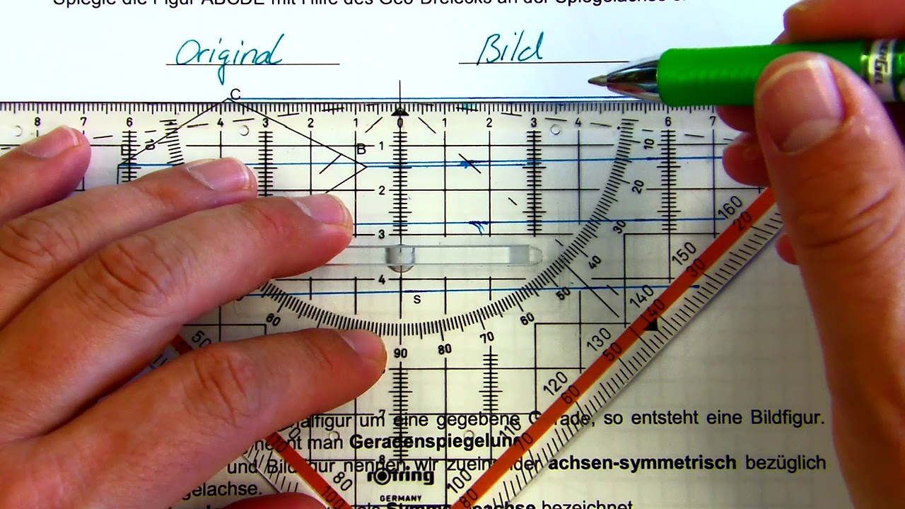 Achsensymmetrie Figur spiegeln - YouTube