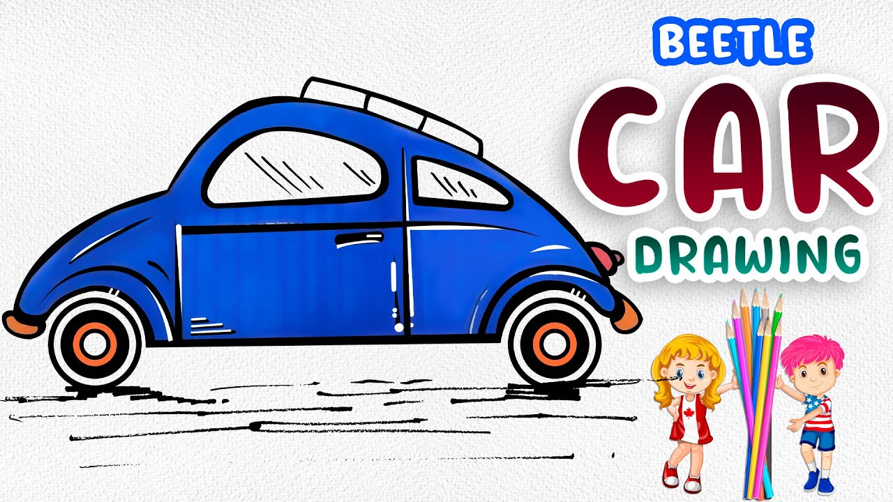 Beetle Car Drawing | How To Draw Volkswagen Beetle Car | Car Drawing ...