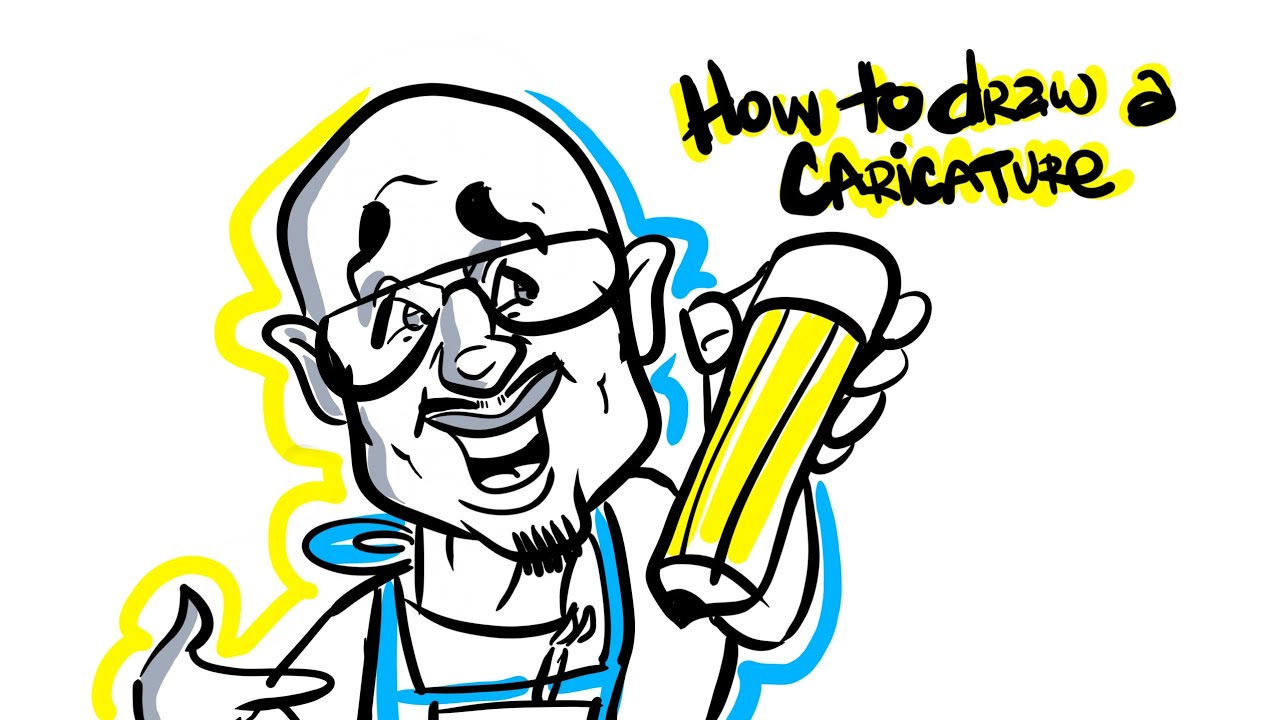 Caricature Practice 6 faces draw along - YouTube