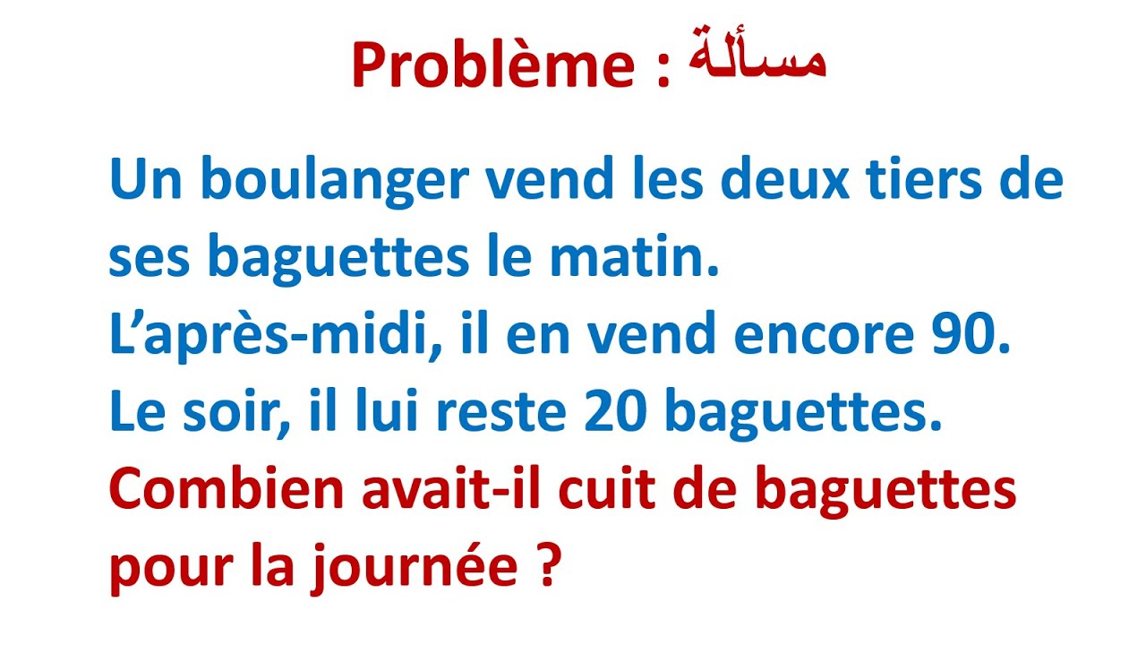EXERCICE 4 : Résoudre un problème qui se ramène à une équation à une inconnue 3ÈME ANNÉE COLLÈGE ...