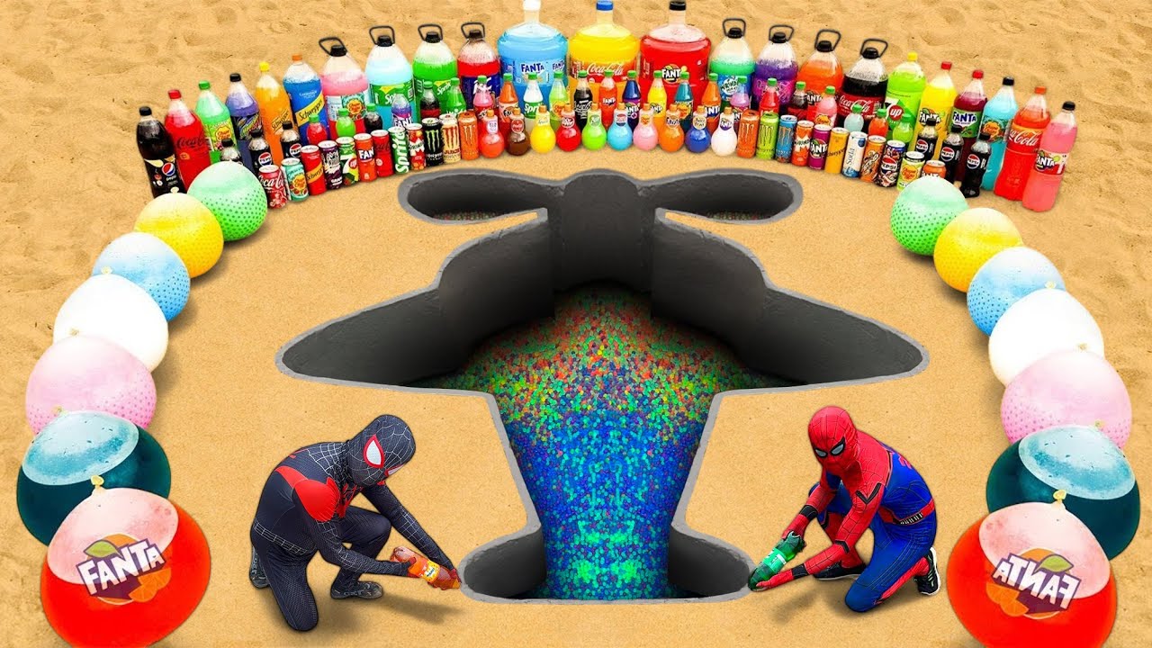 How to make rainbow Plane with Orbeez, Giant Fanta, Coca Cola vs Mentos ...