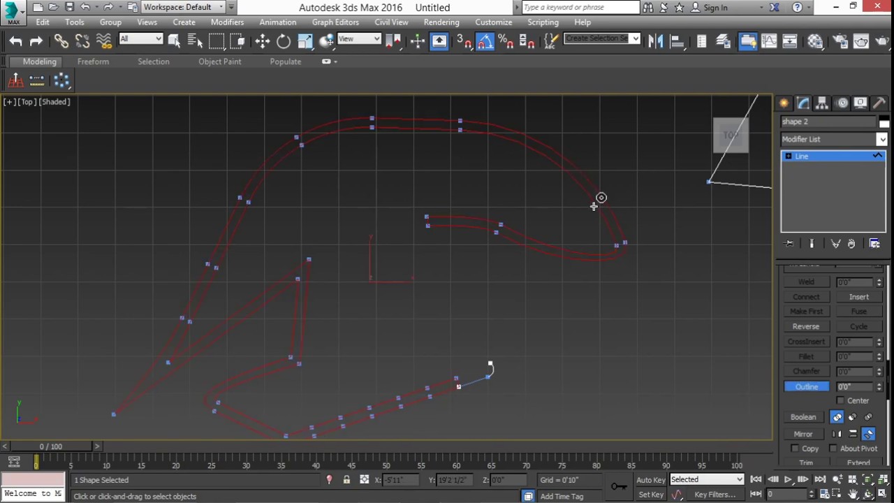 how to draw a line in 3ds max spline modeling hindi part 2 - YouTube