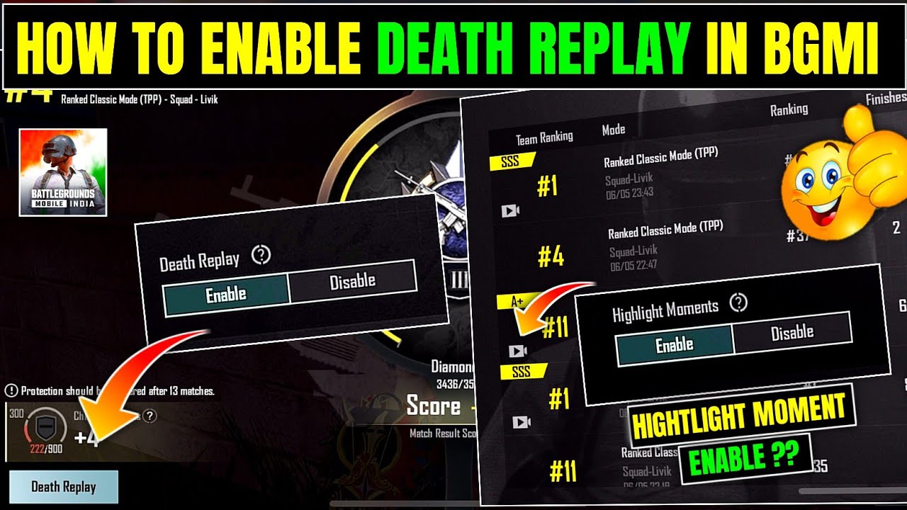 How To Enable Death Replay in Bgmi | How To Enable Highlight Moment in ...