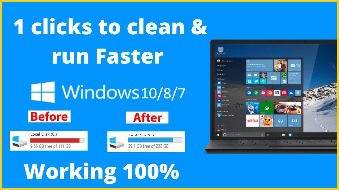 1 clicks to clean & run Faster | Windows 10/8/7 - YouTube
