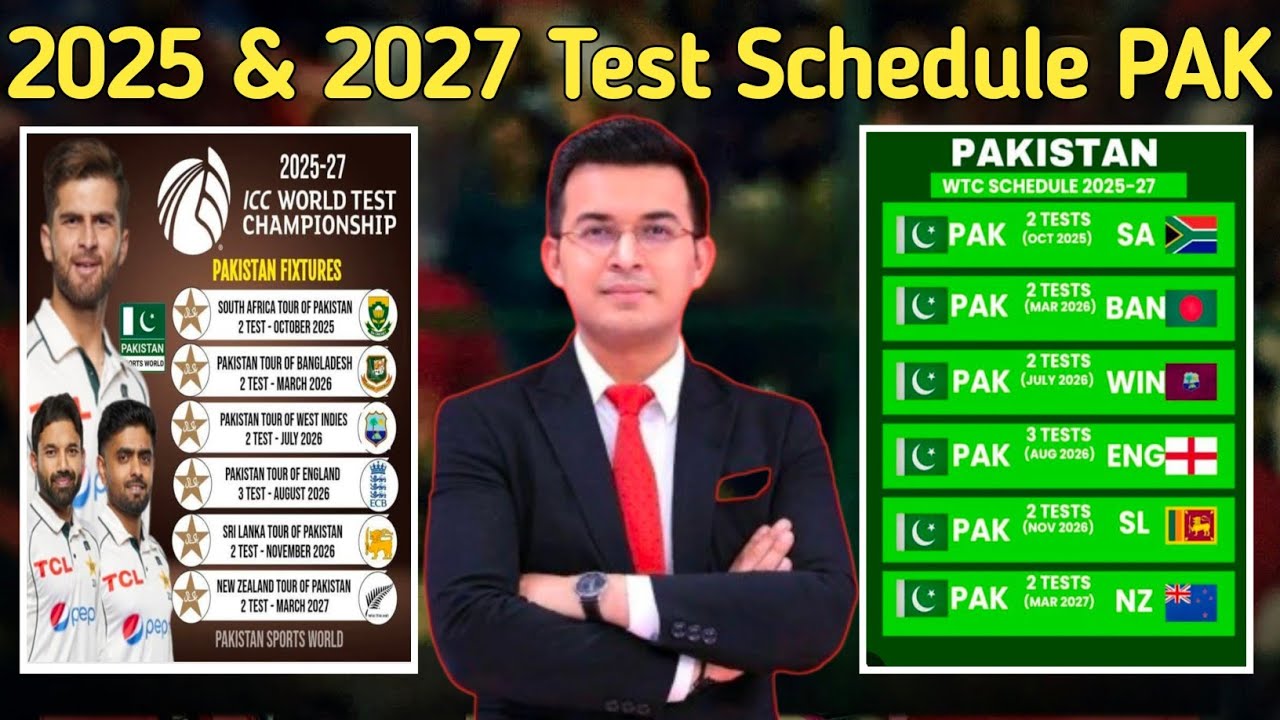 Pakistan WTC 2025-27 Full Schedule | ICC World Test Championship ...