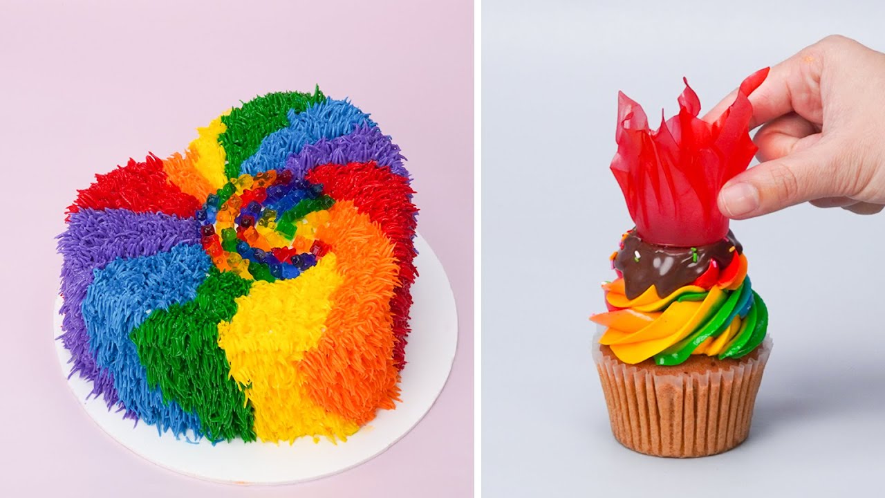 🌈Satisfying Rainbow Cake Decorating For Holiday | Tasty Colorful Cake ...