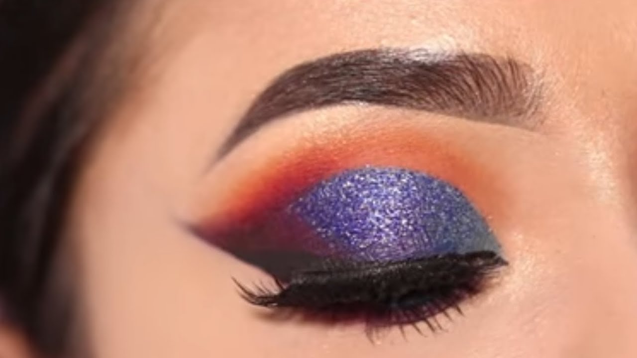Glittery Blue eye makeup tutorial - YouTube
