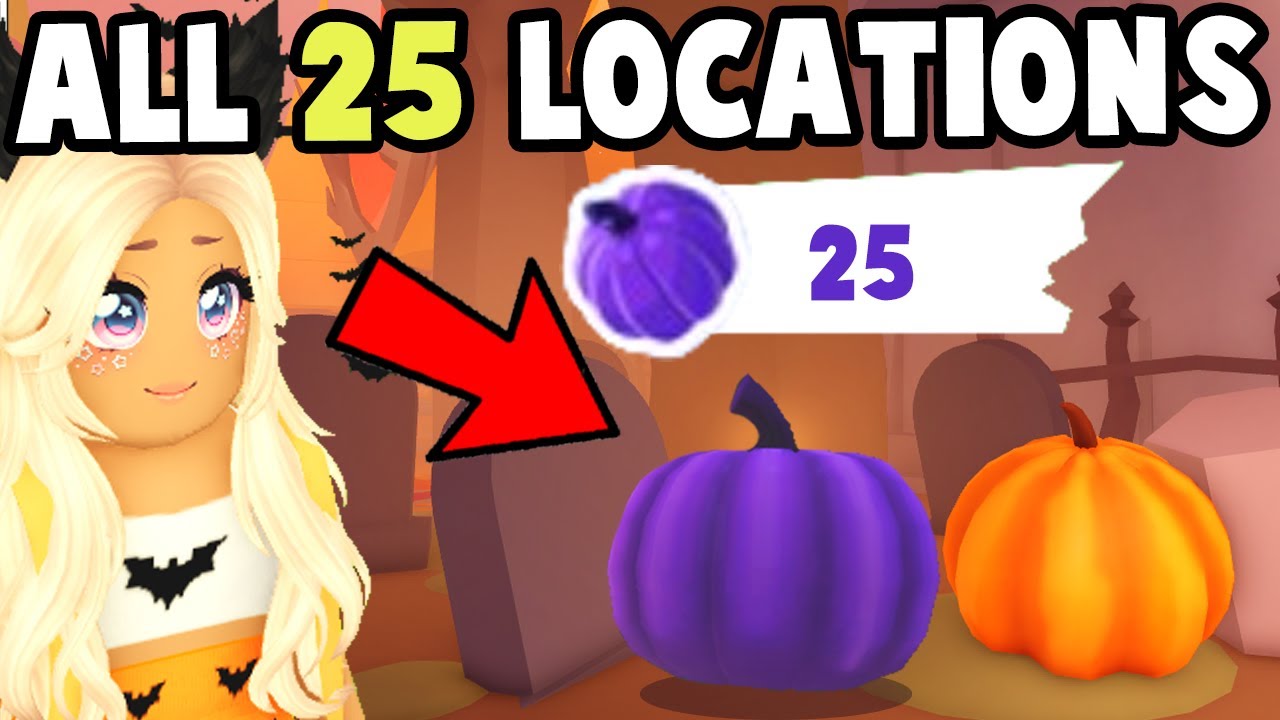 All 25 Purple Pumpkin Locations in Adopt Me (DIFFICULT) - YouTube