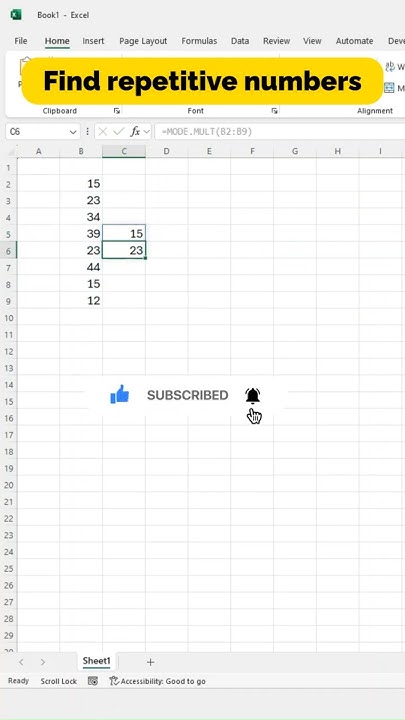 How to Find repetitive numbers in excel data #exceltricks #exceltips #yutubeshorts #tech #short ...