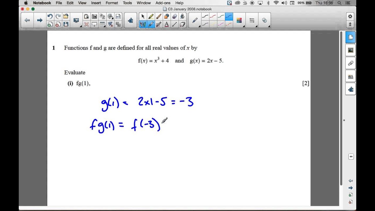 OCR Core 3 January 2008 q1i - A2 Maths - Functions Questions - YouTube