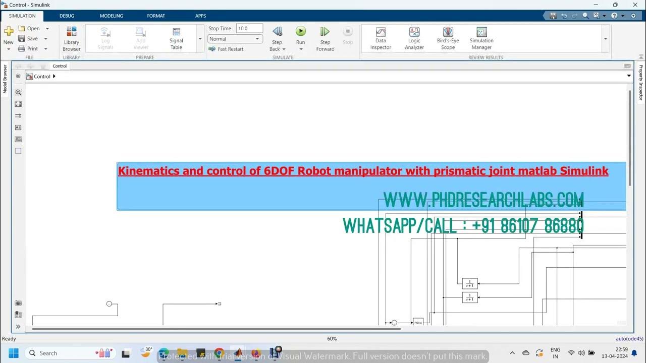 Kinematics and control of 6DOF Robot manipulator with prismatic joint matlab Simulink - PhD ...